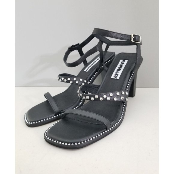 Caverley Shoes | Shoes | Caverley Black Strappy Studded Heels Size 37 ...